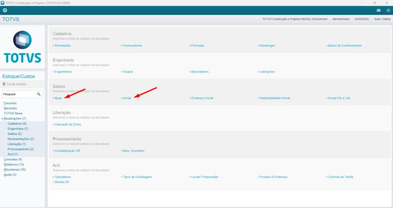 Módulo Estoque TOTVS Protheus
