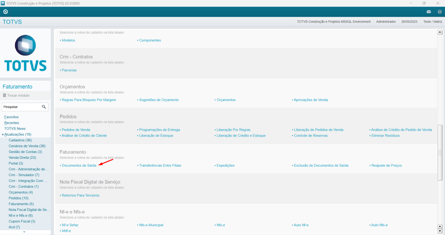 Faturamento do TOTVS Protheus